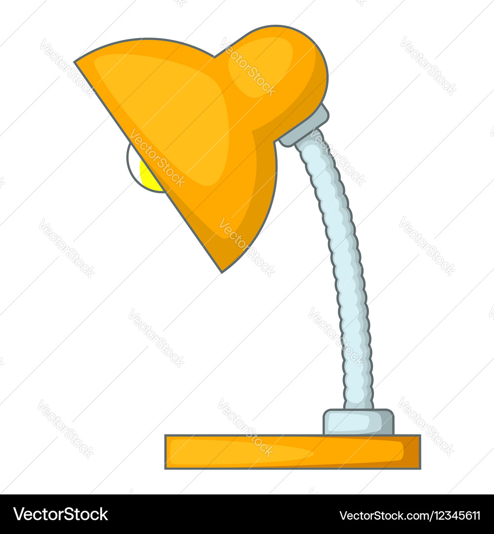 Yellow table lamp icon cartoon style Royalty Free Vector