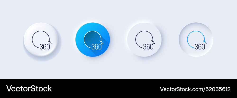360 degrees line icon vr simulation sign Vector Image