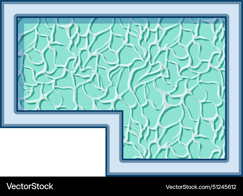 Blue top view pool cartoon Royalty Free Vector Image