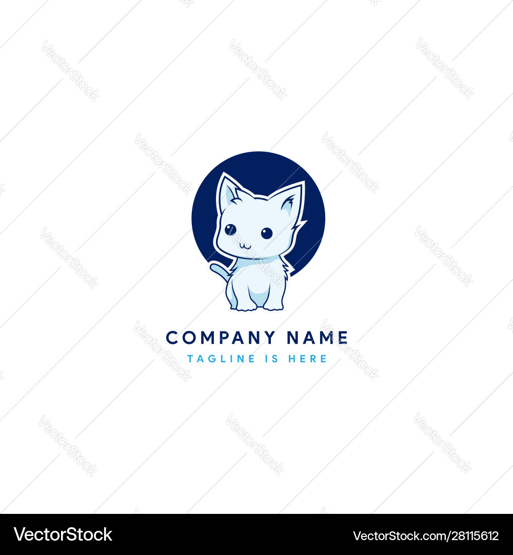 Cute little cat logo Royalty Free Vector Image