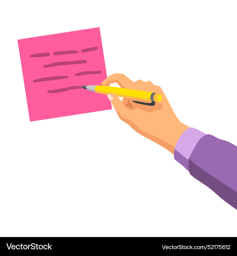 Hand and sticker sticky note realistic reminder Vector Image