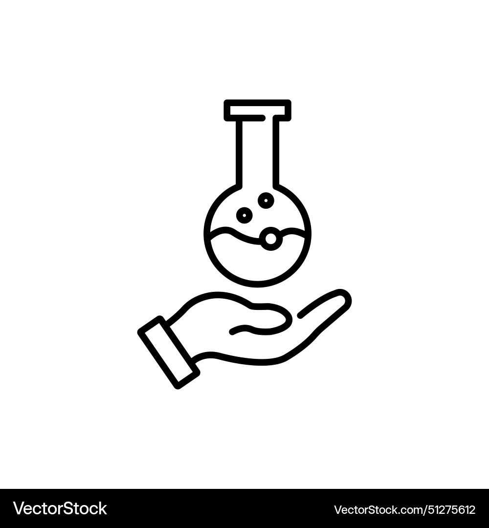 Hand holding chemical flask concept icon Vector Image