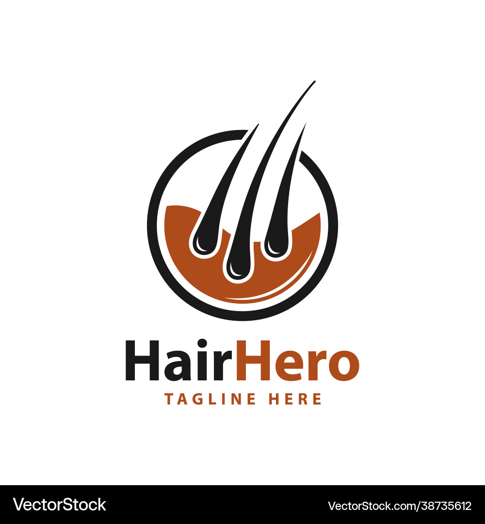 Human hair growth logo Royalty Free Vector Image