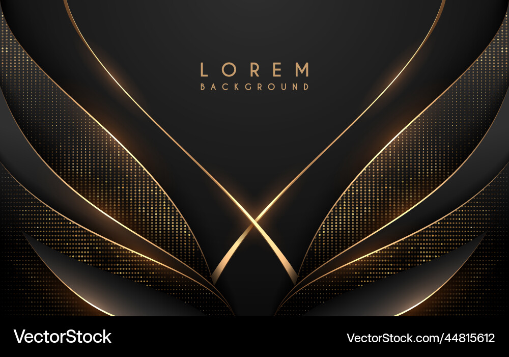Luxury Abstract Gold & Black Shapes Royalty Free Vector