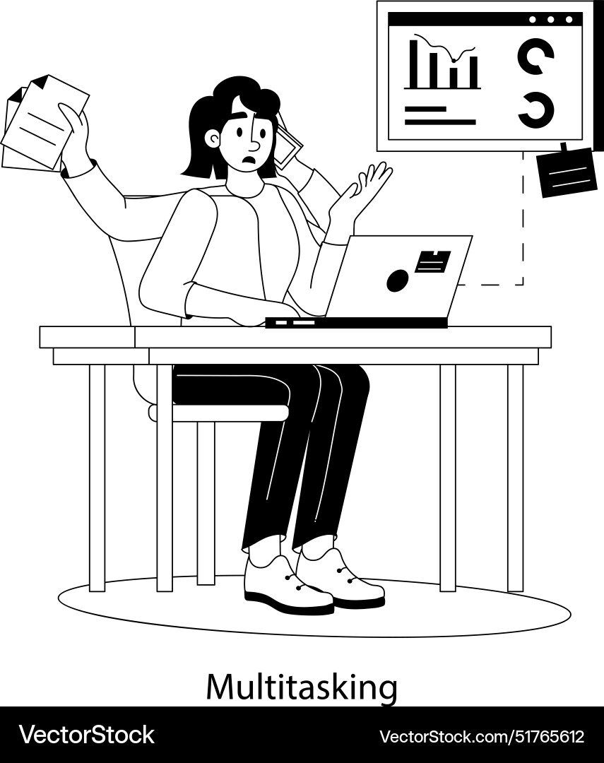 Multitasking Royalty Free Vector Image - VectorStock