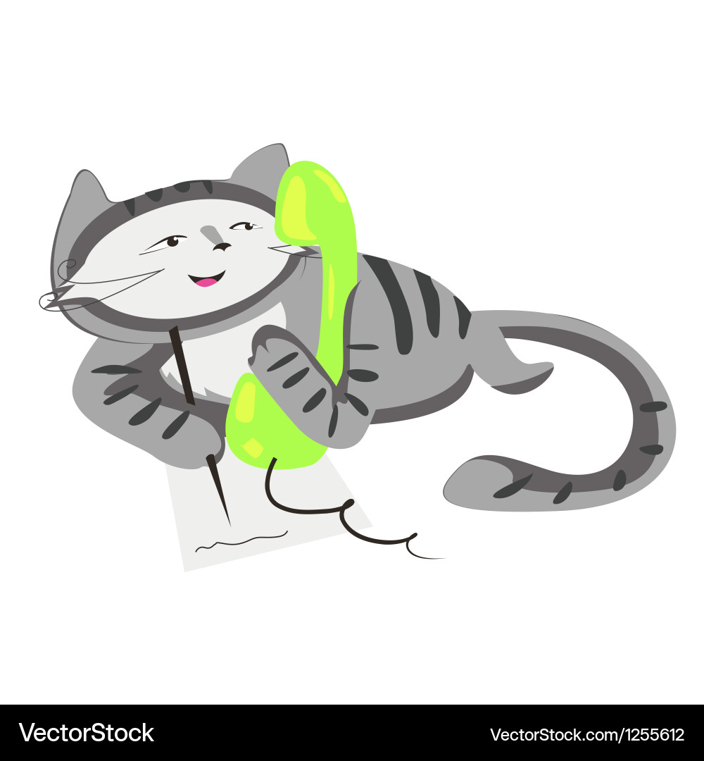 Phone cat Royalty Free Vector Image - VectorStock