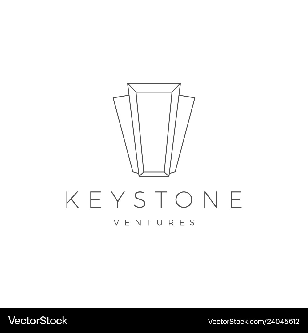 Stone Keystone Logo Icon - Line Art Royalty Free Vector