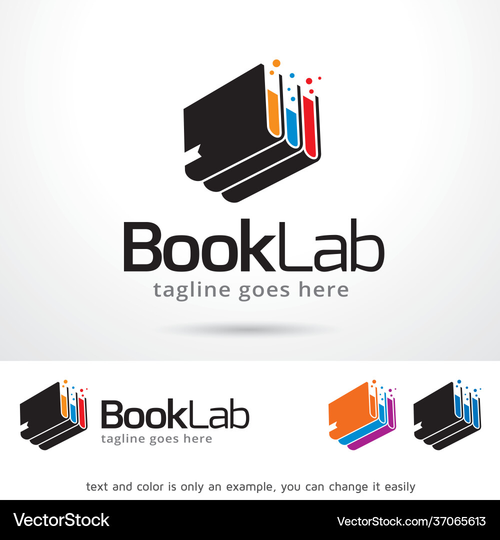 Book lab logo template Royalty Free Vector Image
