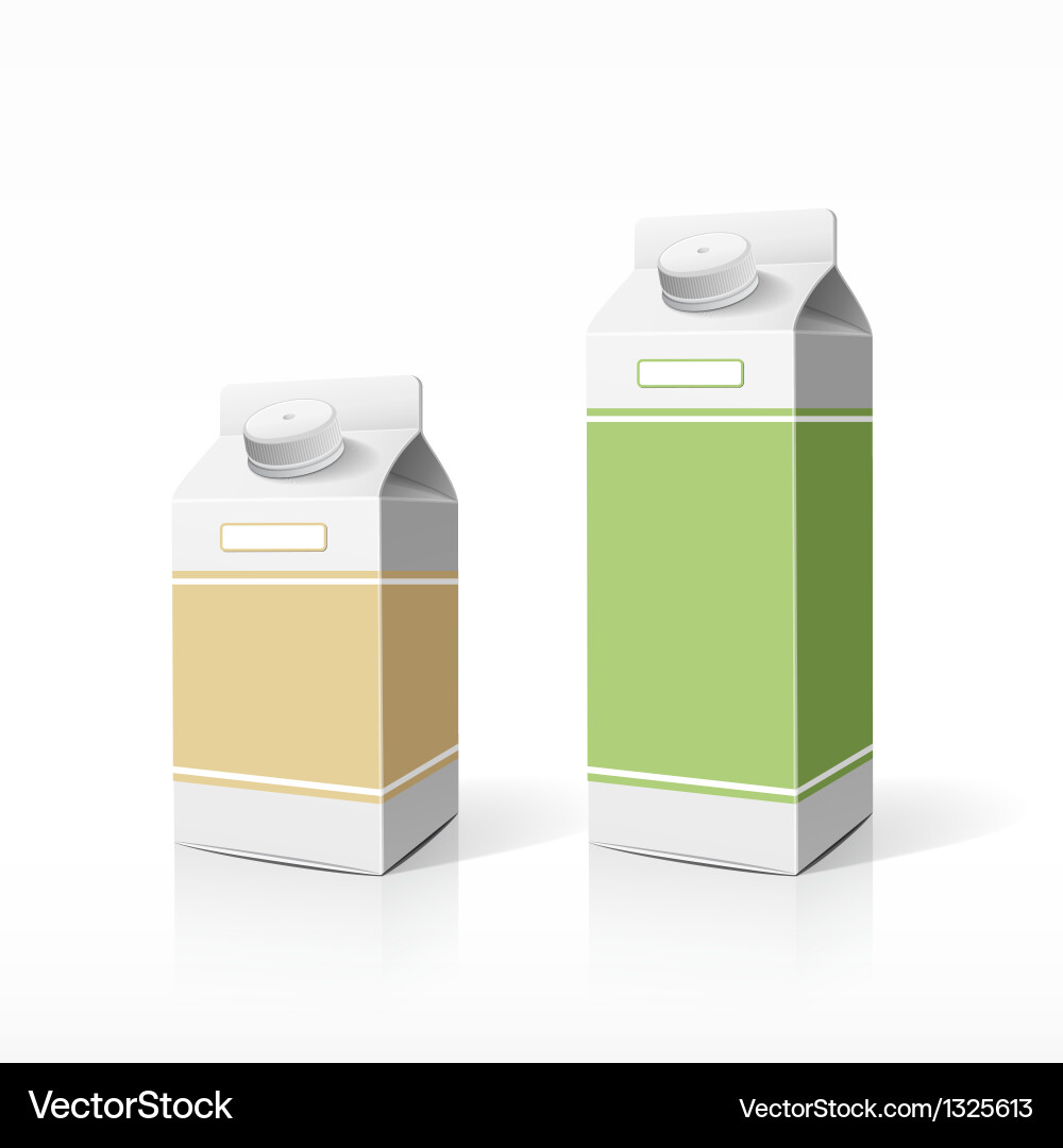 Colorful milk box packaging template Royalty Free Vector
