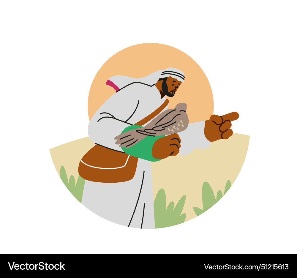 Falconry with man Royalty Free Vector Image - VectorStock