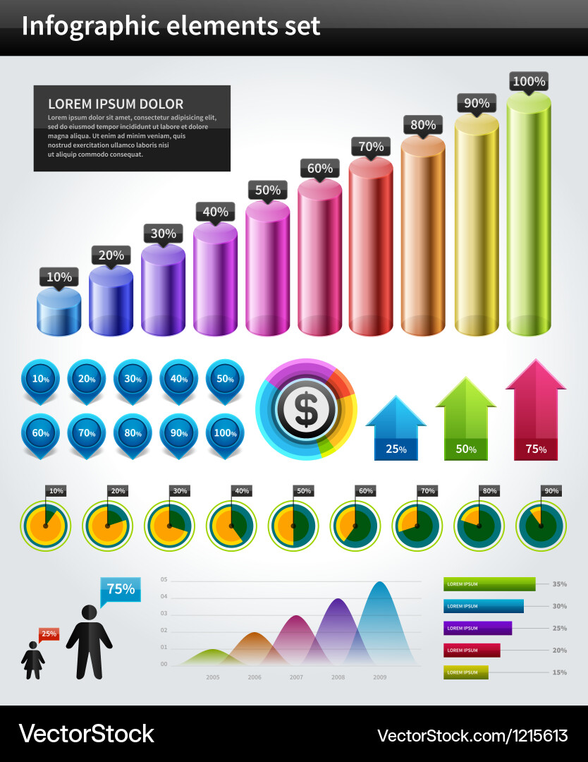 Infographics collection Royalty Free Vector Image