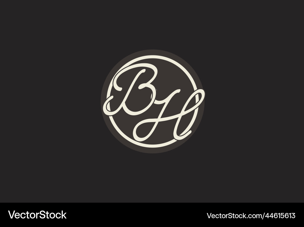 Initial letter bh monogram logo with simple Vector Image