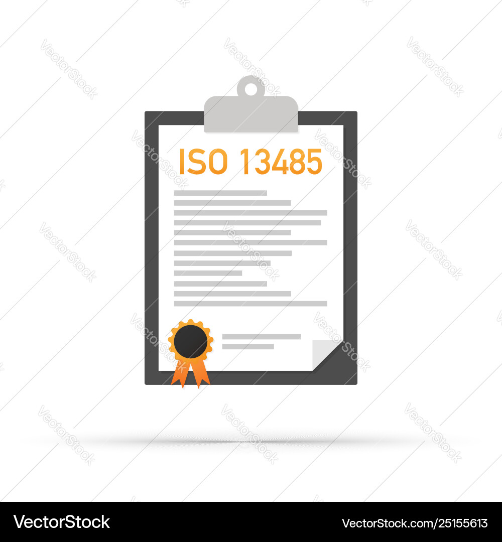 Iso 13485 certified quality management system Vector Image