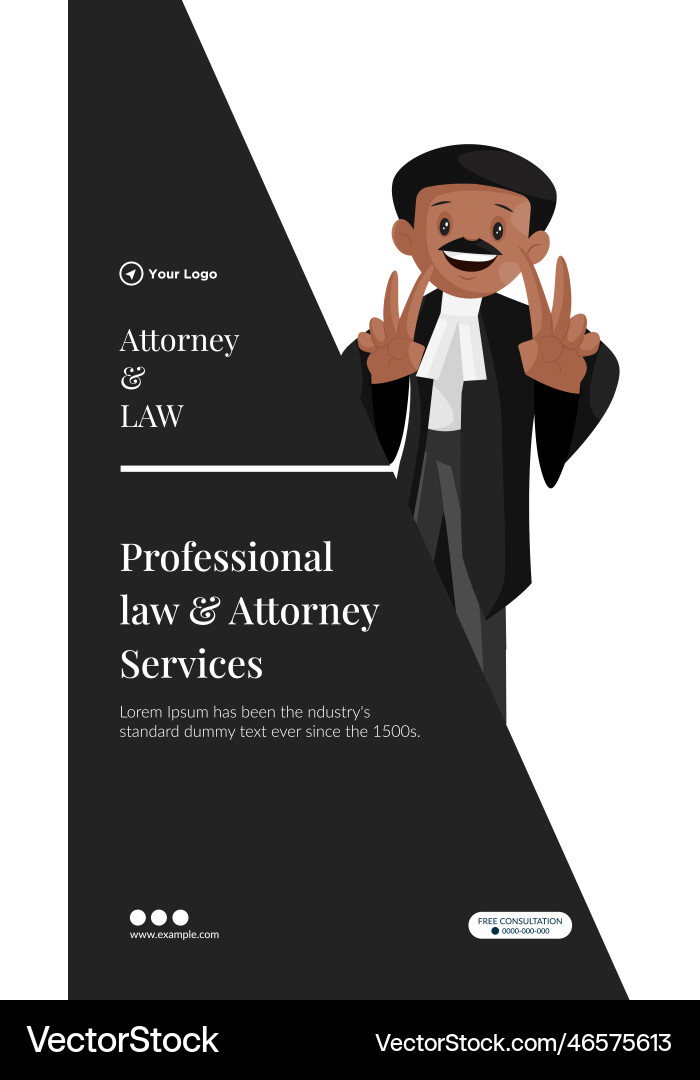 Law and attorney services portrait template Vector Image