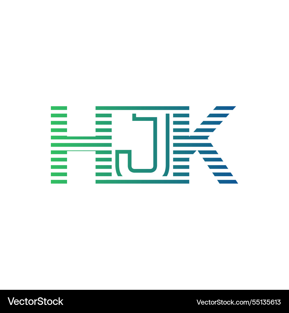 Modern hjk logo design letter minimalist Vector Image