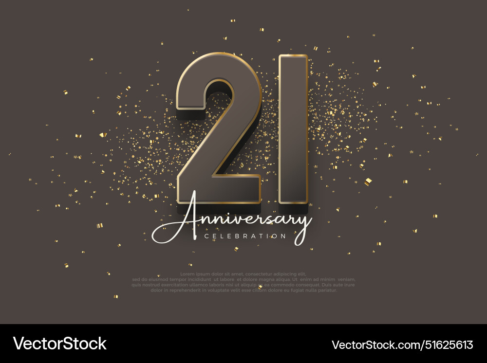 Number 21 for anniversary celebration with a soft Vector Image