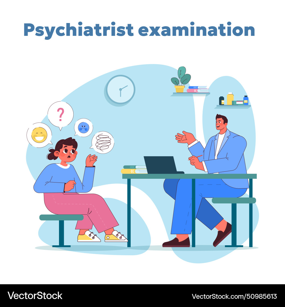 Psychiatric examination Royalty Free Vector Image