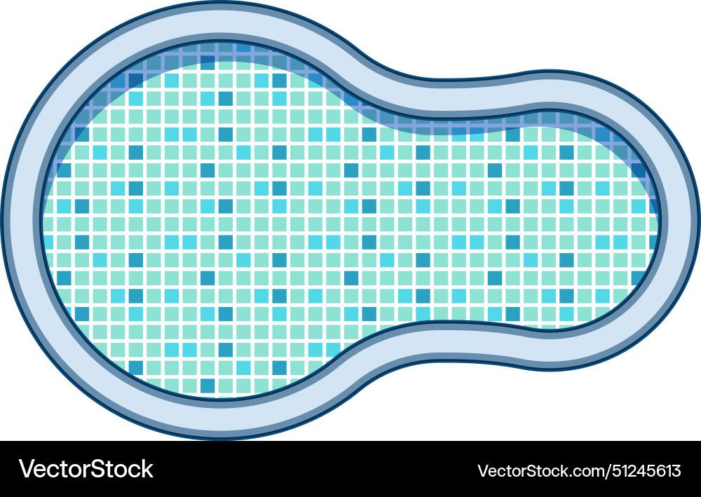 Summer top view pool cartoon Royalty Free Vector Image