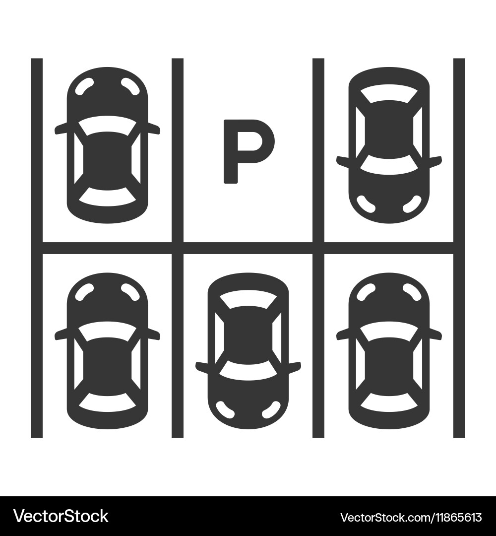 Top view of parking lot Royalty Free Vector Image
