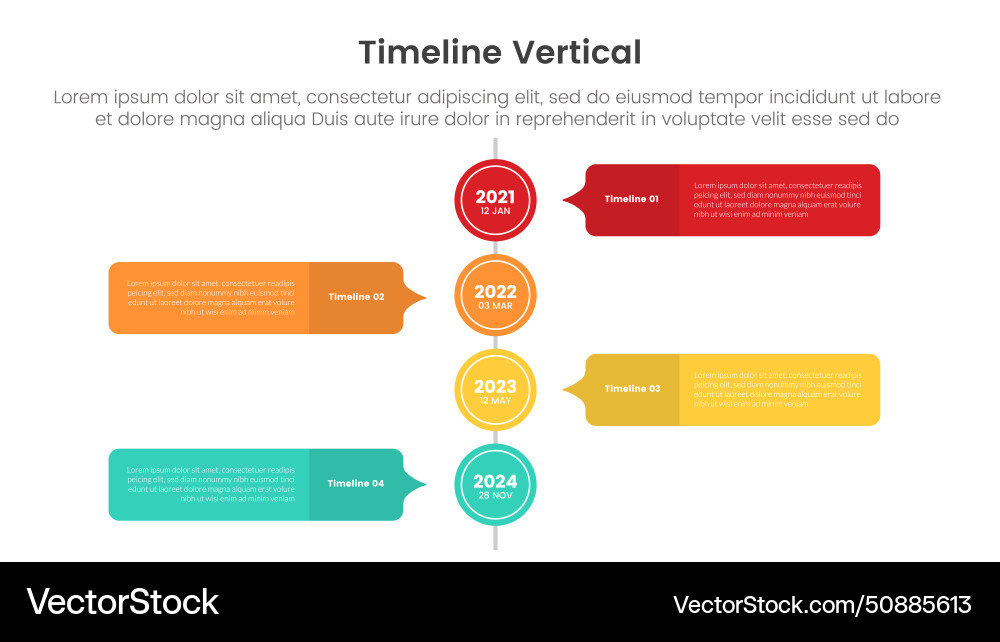 Vertical timeline milestone infographic template Vector Image