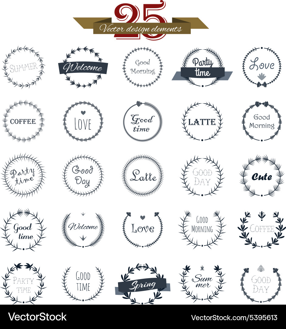Vintage round elements 25 Royalty Free Vector Image