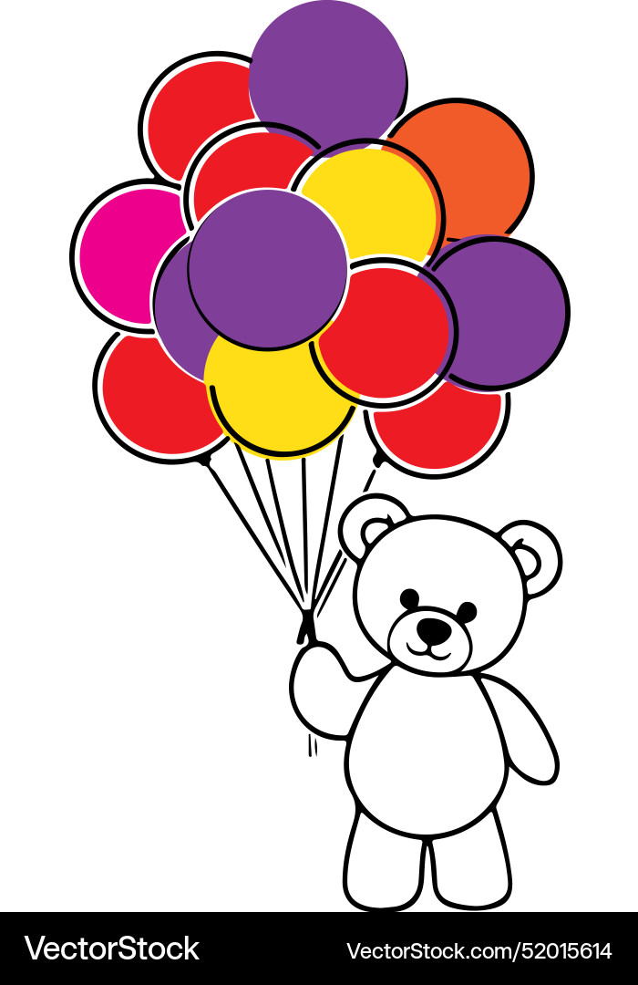 A teddy with so many balloon Royalty Free Vector Image