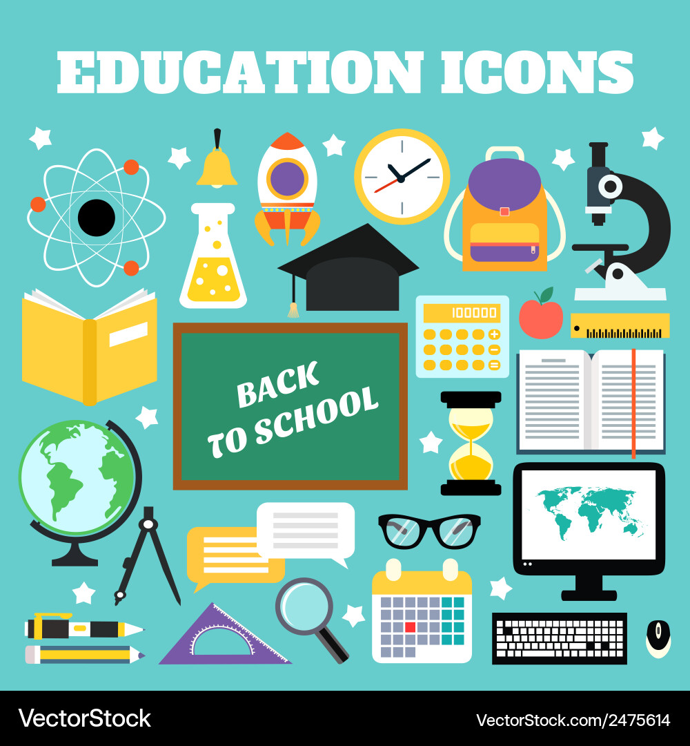 Chemistry flat icons Royalty Free Vector Image