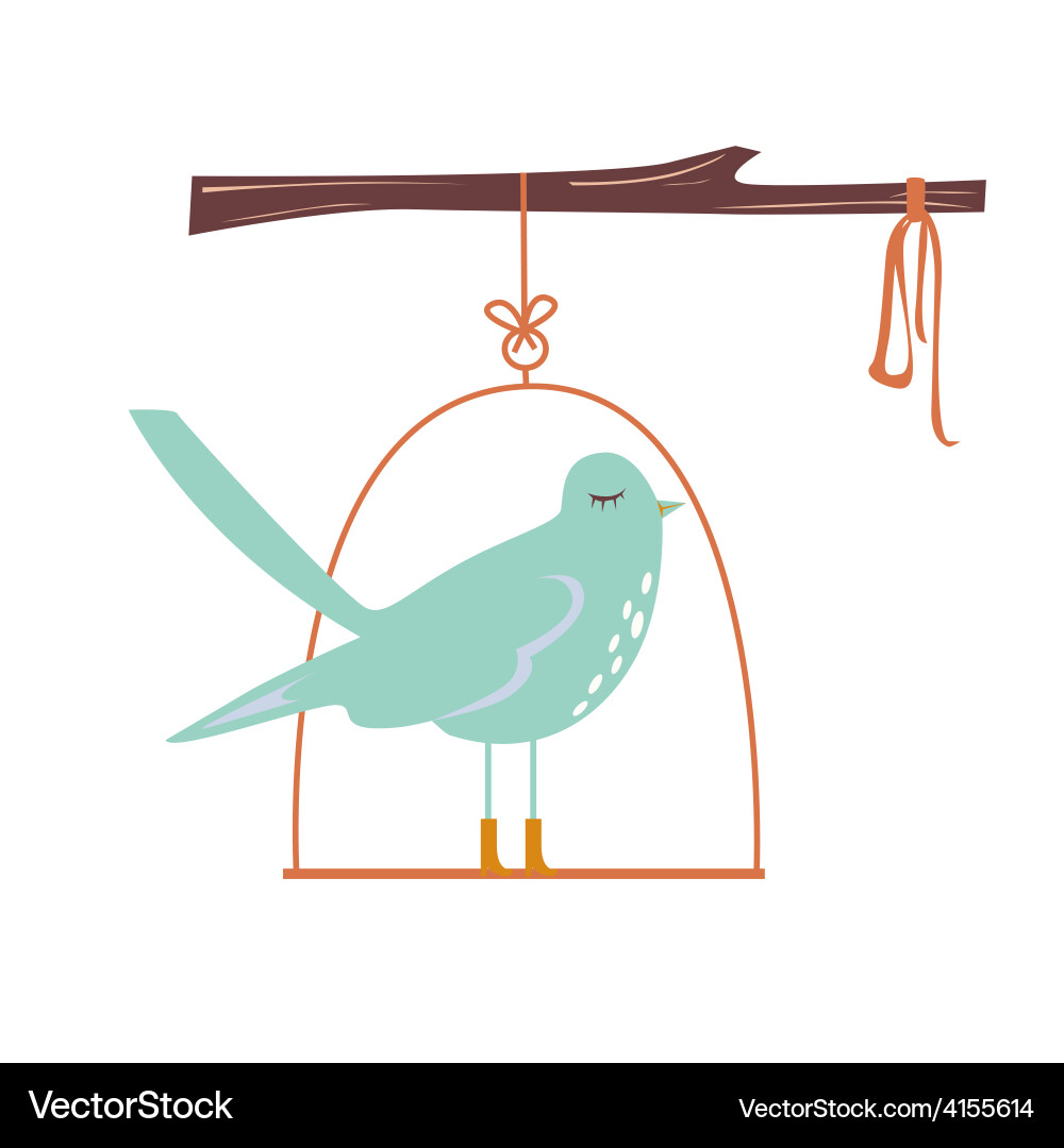 Cute blue bird Royalty Free Vector Image - VectorStock