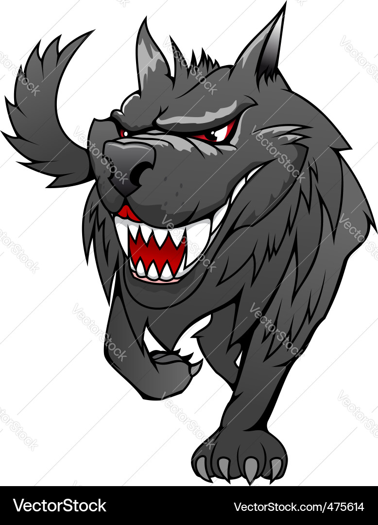 Danger wolf Royalty Free Vector Image - VectorStock