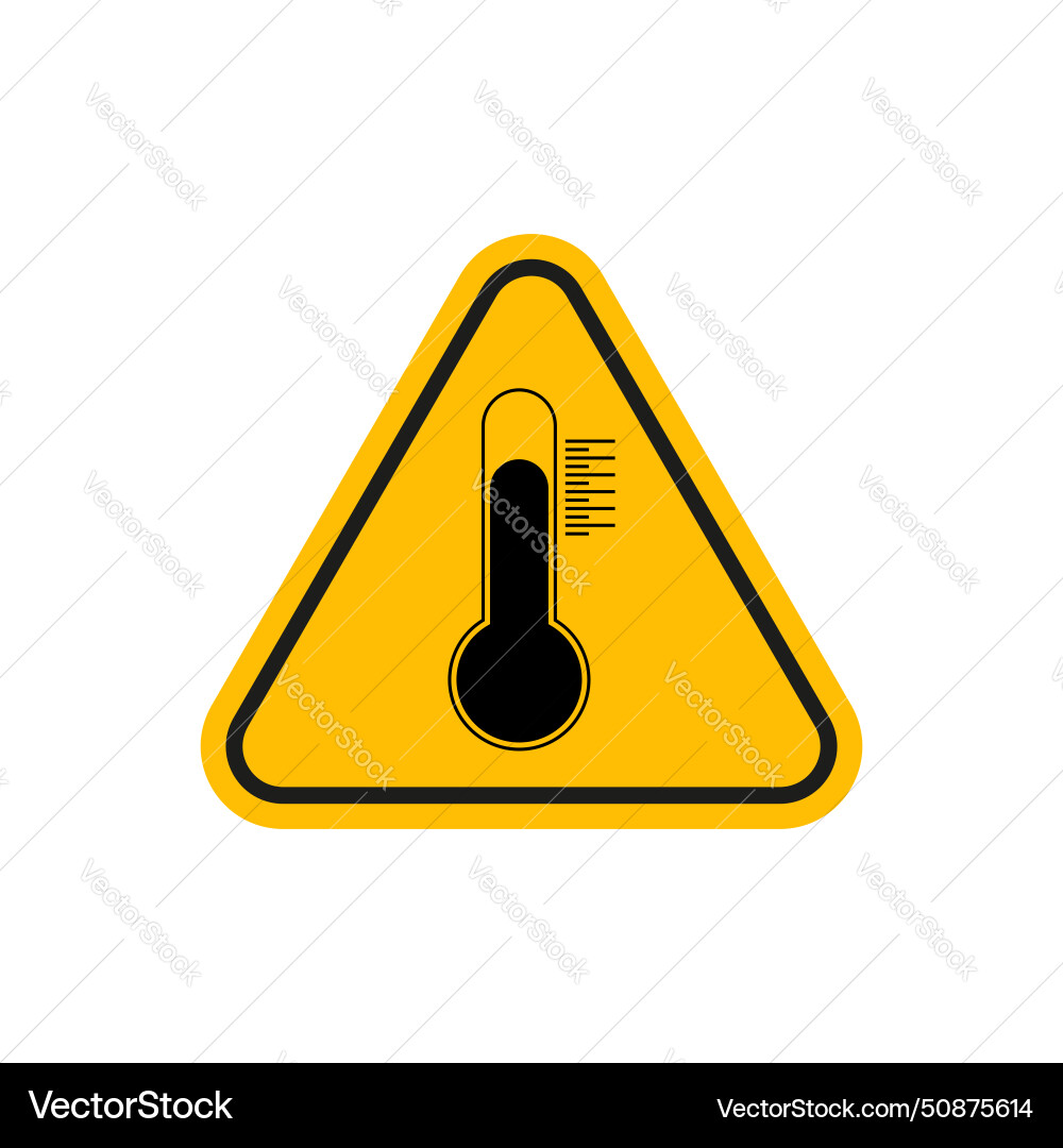 High temperature warning sign icon set caution Vector Image