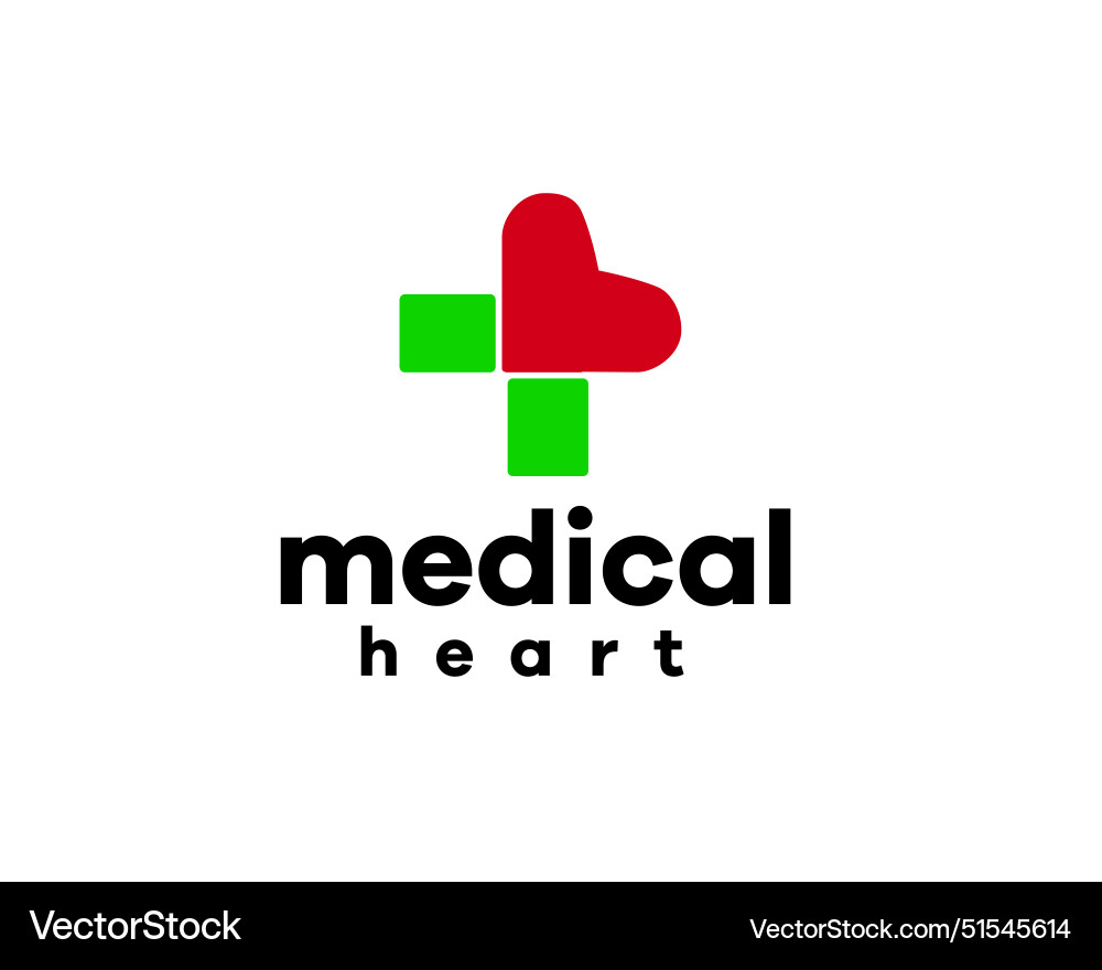 Medical heart logo Royalty Free Vector Image - VectorStock