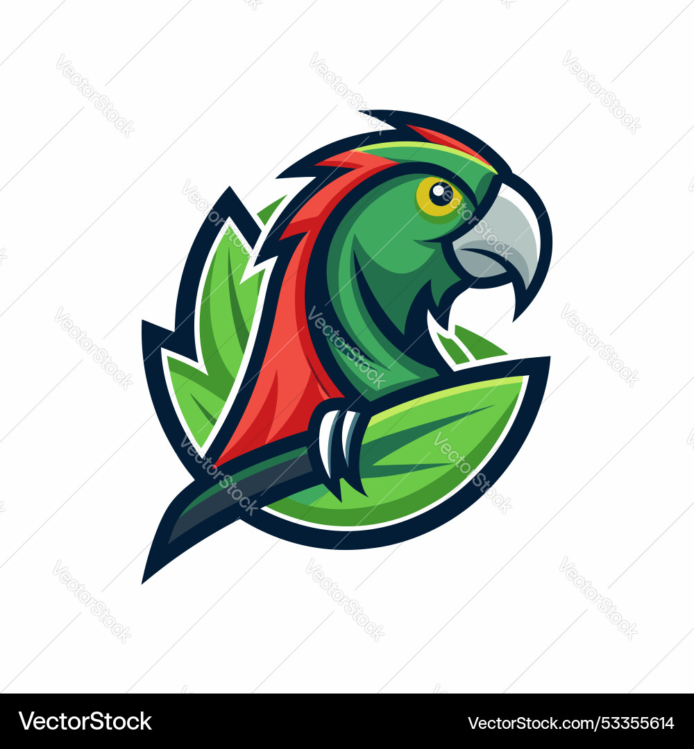 Parrot head mascot logo icon design Royalty Free Vector