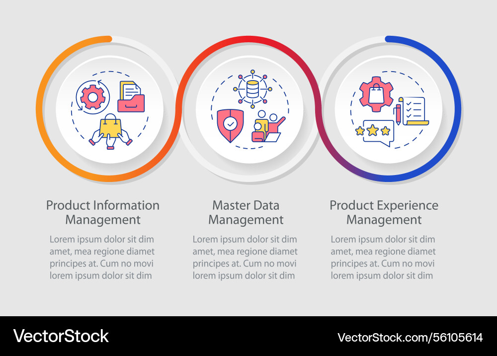 Pim vs mdm pem infographics circles sequence Vector Image