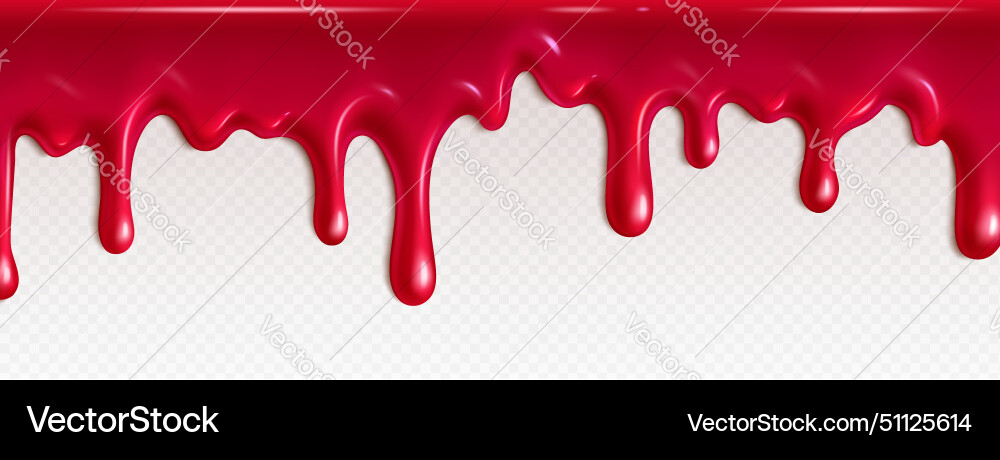 Red jam drip strawberry syrup liquid flow texture Vector Image