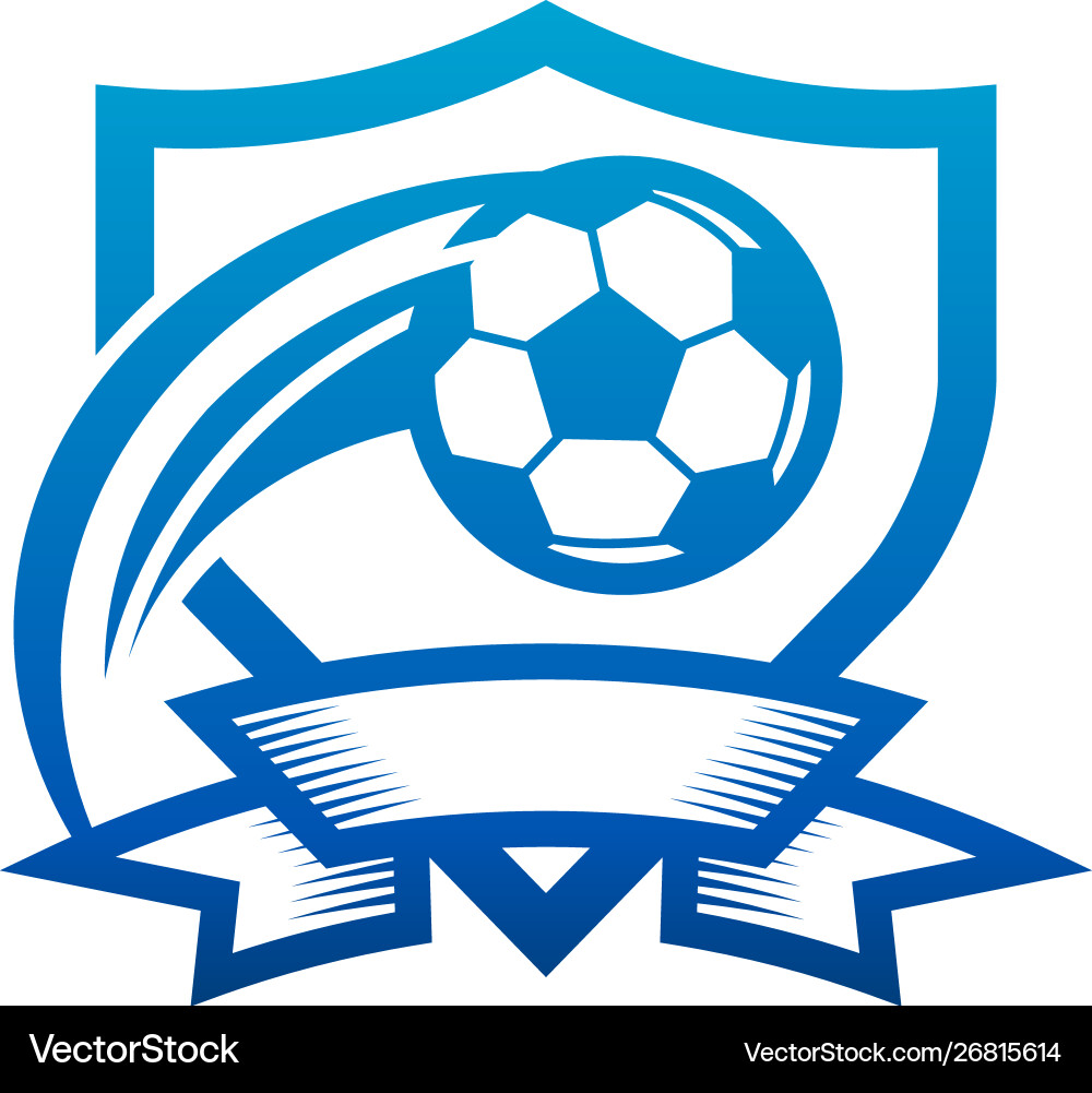 Soccer ball shield badge icon Royalty Free Vector Image