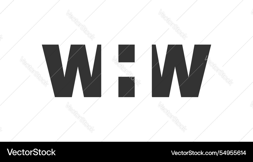 Whw logo design initial letter w h bold font Vector Image