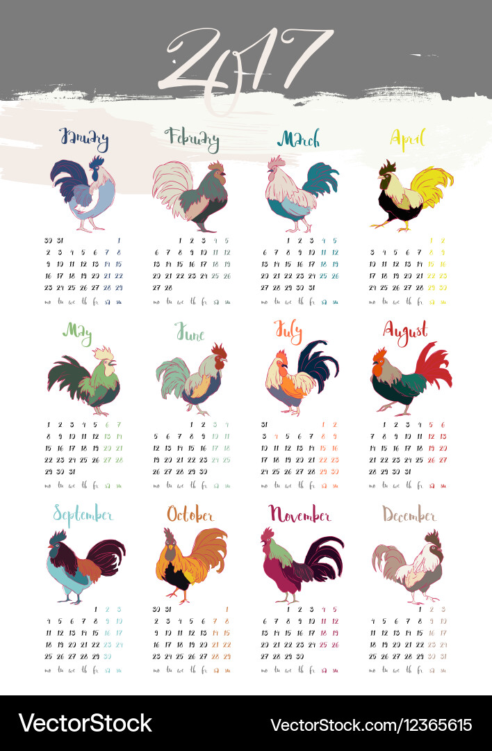 2017 calendar Royalty Free Vector Image - VectorStock
