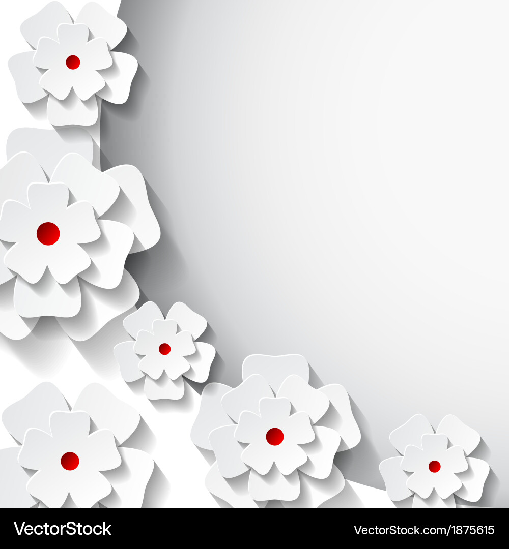 Background with paper flowers Royalty Free Vector Image