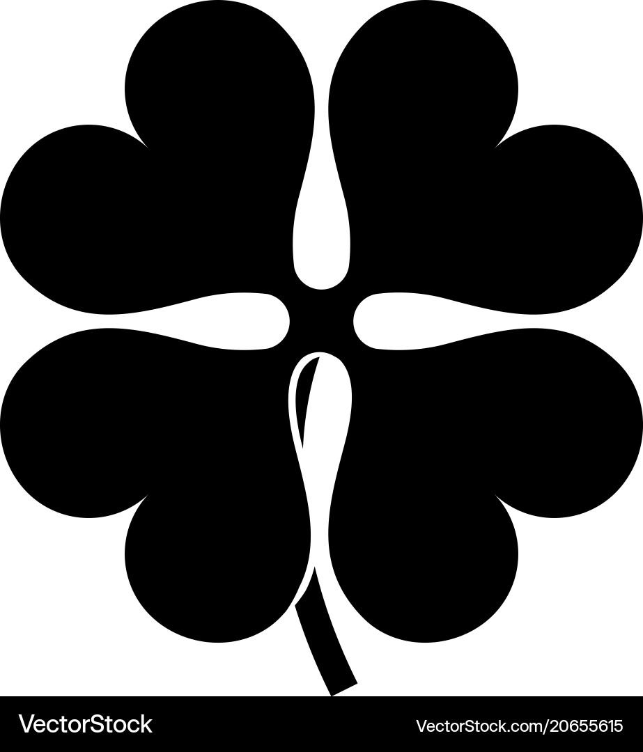 Clover black silhouette Royalty Free Vector Image