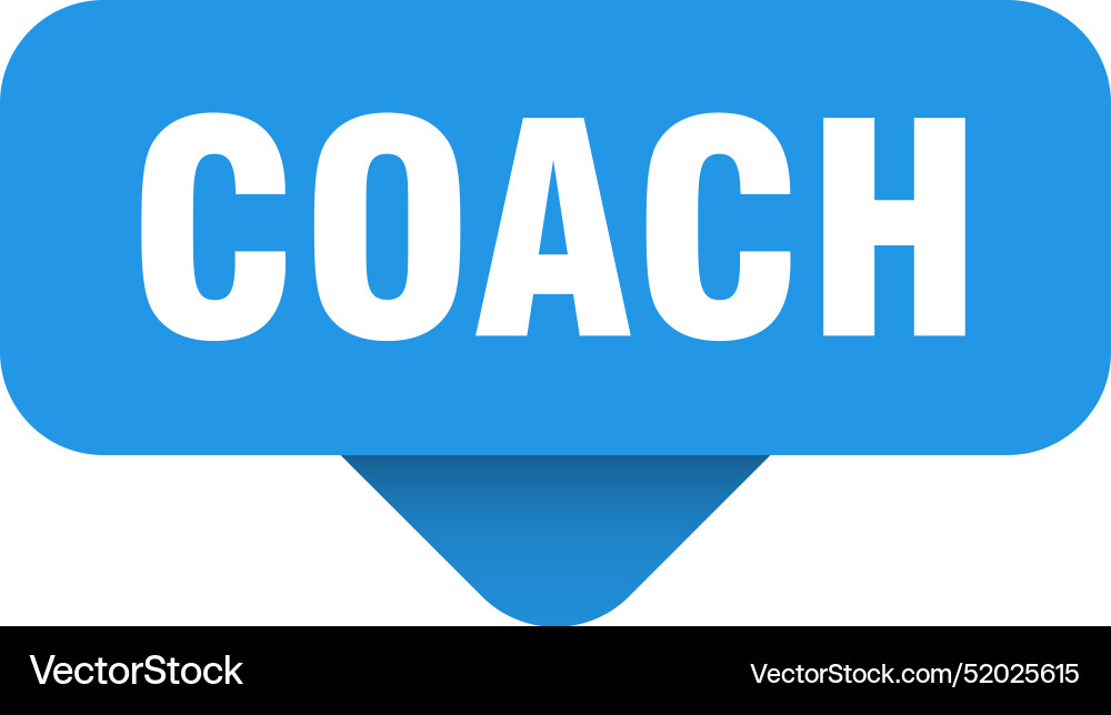 Coach sticker sign on transparent background Vector Image
