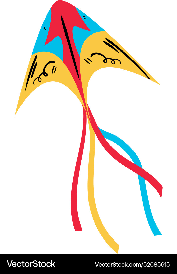 Decorative kite fly paper Royalty Free Vector Image