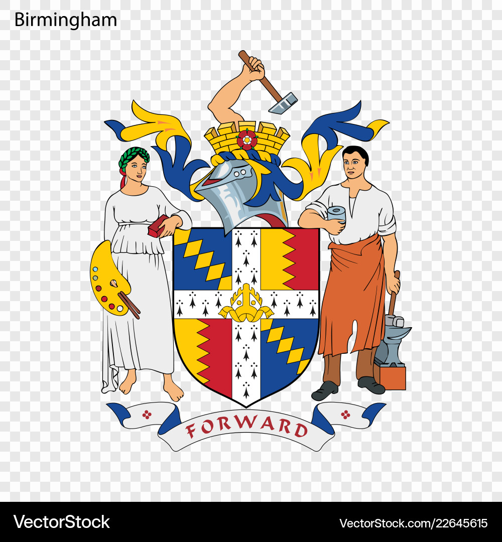 Emblem of birmingham Royalty Free Vector Image