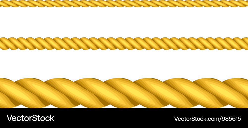 Golden Ropes - Seamless Border Royalty Free Vector Image