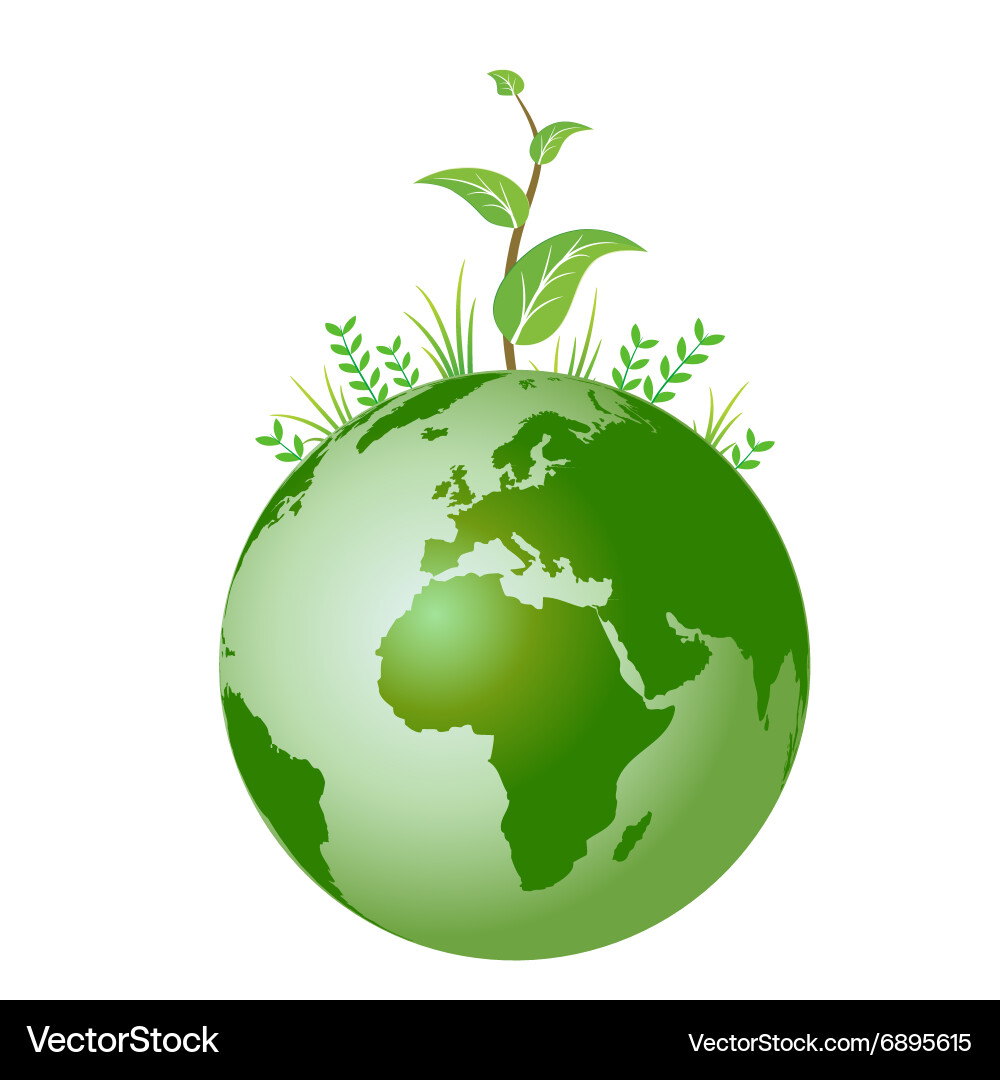Green plant on earth Royalty Free Vector Image