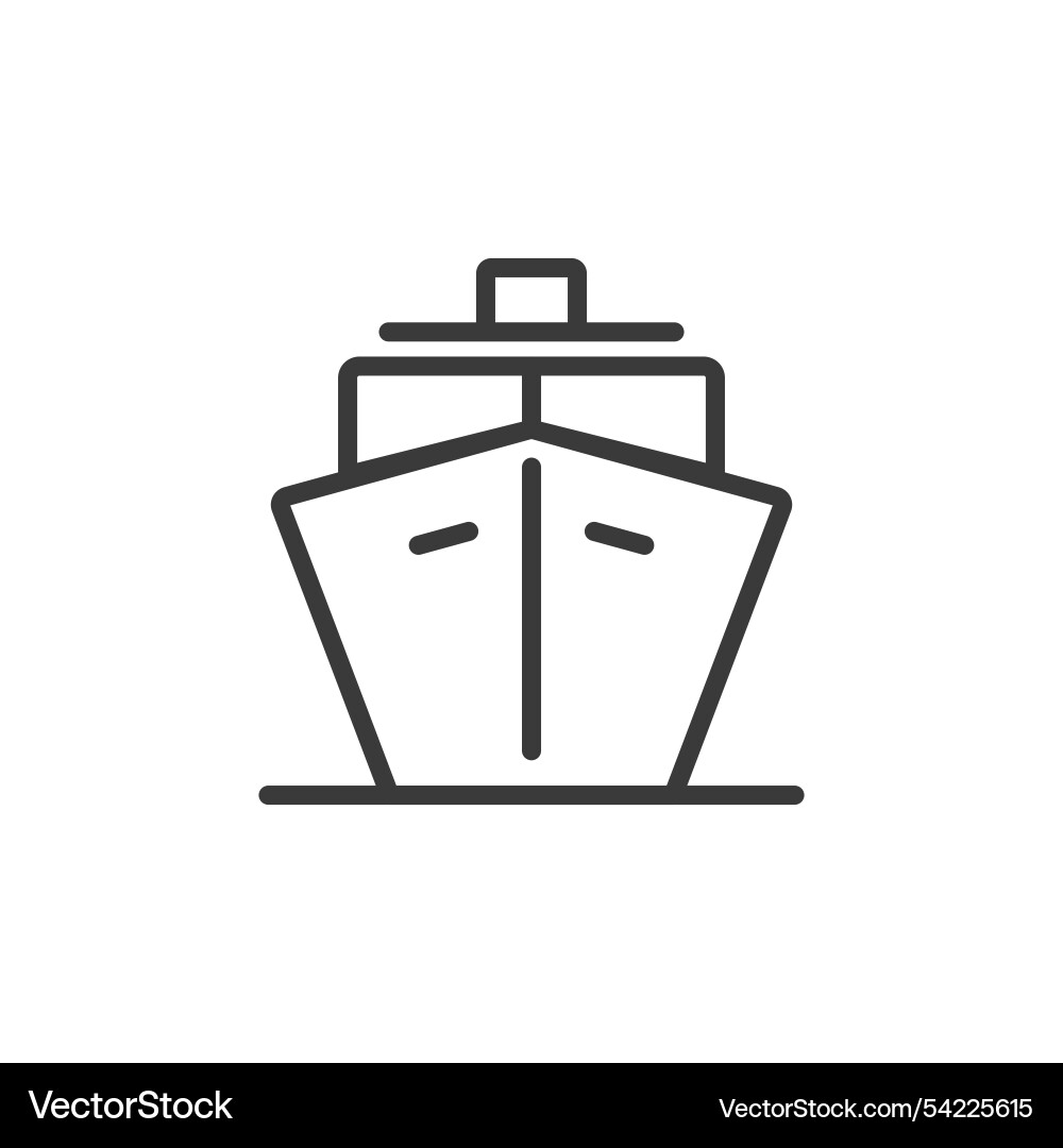 Großes Schiff-Icon im Linien-Design-Schiff Vektorbild