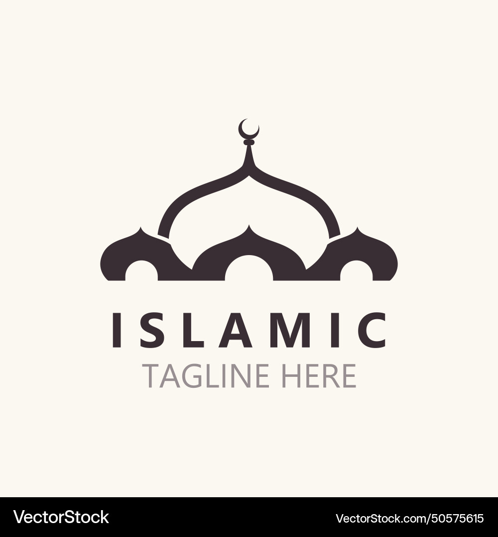 Islamic mosque logo design template Royalty Free Vector