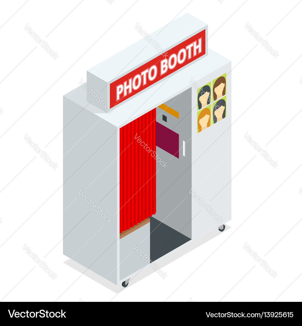 Isometric Photo Booth Royalty Free Vector Image