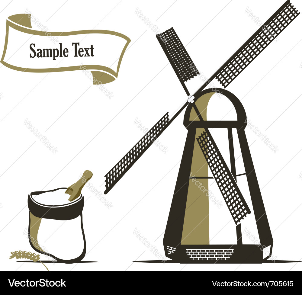 Mill and flour emblems Royalty Free Vector Image