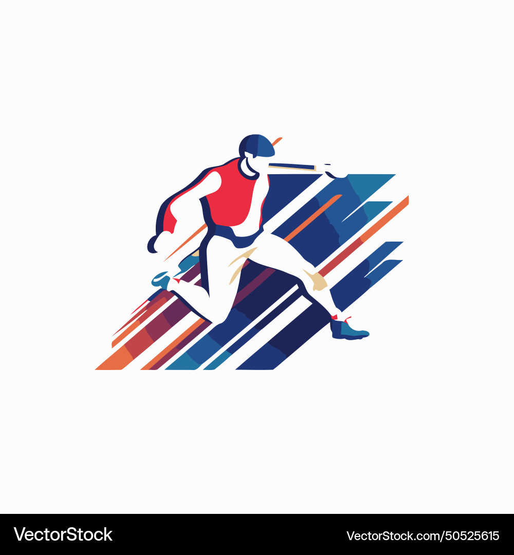 Running man logo design template athlete Vector Image