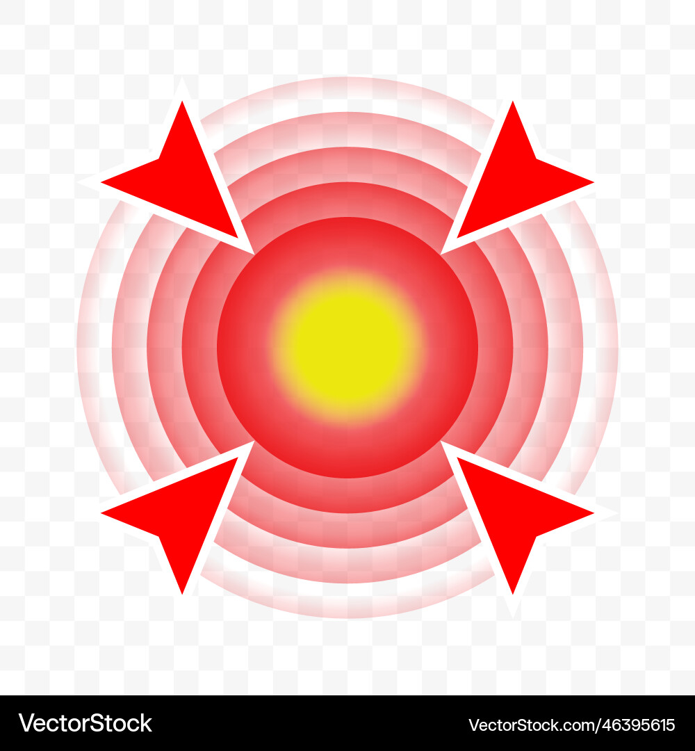 Throat pain or joint target red circle icon Vector Image